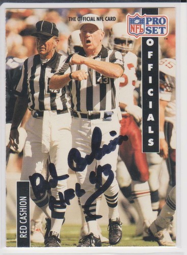 RED CASHION NFL REFEREE 1991 PROSET #358 AUTOGRAPHED CARD DECEASED | eBay