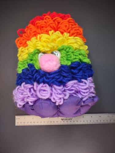Vtg Handmade toy Rainbow WEEPULS WEEPLE WUPPIE WUPPET yarn loop plush ...