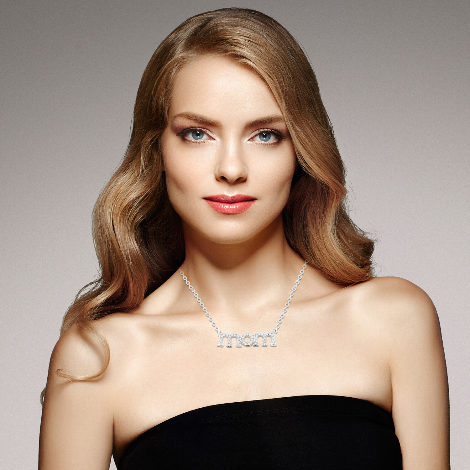 925 Sterling Silver Cubic Zirconia CZ Mom Necklace Mothers Day Gifts 18 ...