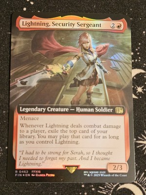 Lightning, Security Sergeant 0462, Final Fantasy, Extended Art FOIL, FIN MTG TCG | eBay