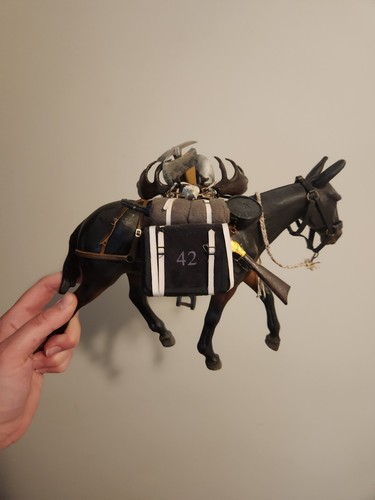 Breyer Custom Saddle Mule Model# 747 With Pack Deer Skull Rifle Canteen ...