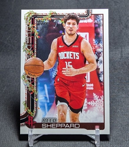 Reed Sheppard 2025/26 Topps Holiday NBA Basketball Card #H143 Houston ...