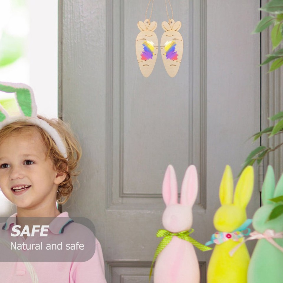 36Pcs Unfinished Wood Slices Unfinished Easter Wood Cutout Decors ...