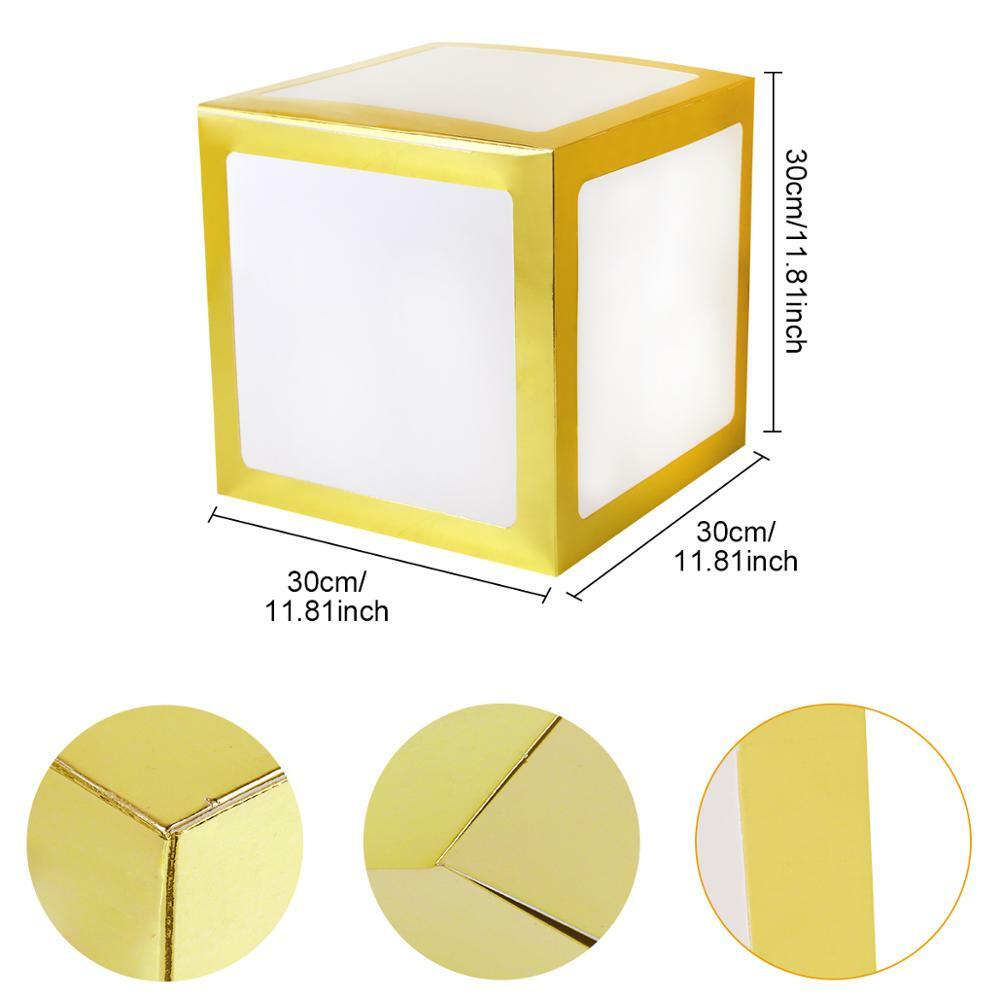 Gold Balloon Box Clear Window Favor Baby Shower Boxes, Boy Girl Decor ...