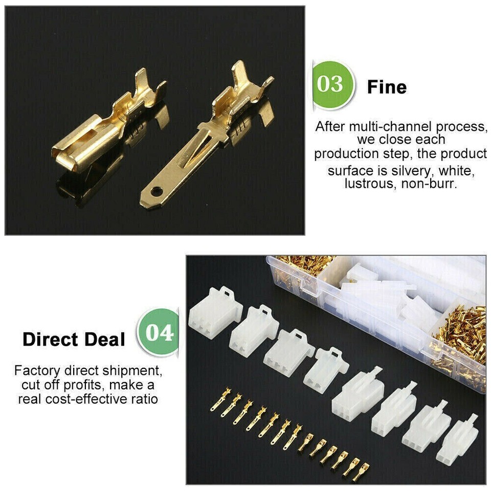 50/480PCS Motorcycle Electrical Connectors 2.8mm 2 3 4 6 Pin Wire ...