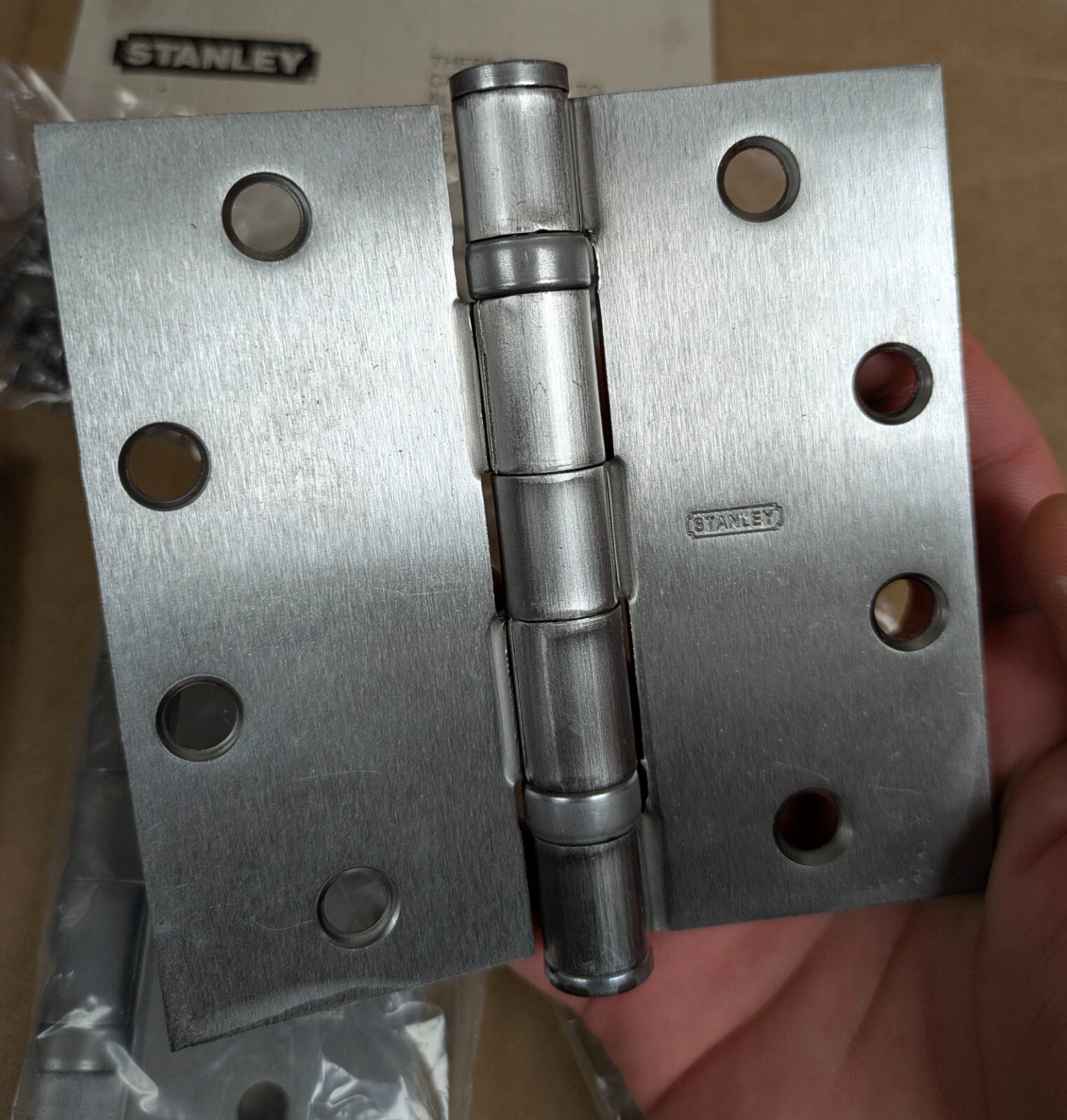 BOX OF 3 Stanley Full Mortise Hinges FBB179 4.5"x4.5" Five Knuckle Ball ...