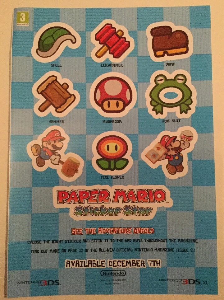 Paper Mario Sticker Star Stickers