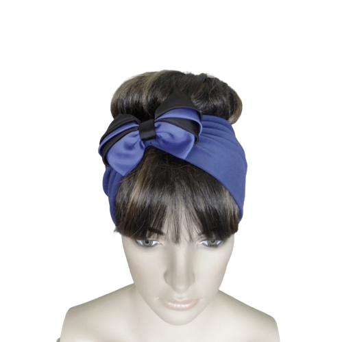 Blue Headband. Blue Bow Head Wrap. Cute Handmade Hairband. Bow Adult ...