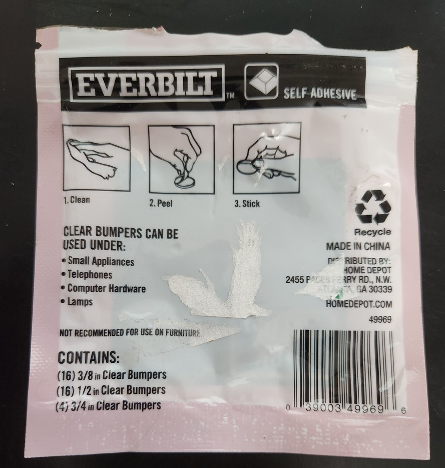Everbilt Clear Soft Rubber Like Plastic Self-Adhesive Assorted Round ...