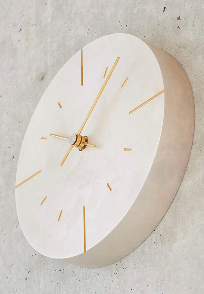 Lemnos Orb AZ15-07SL Wall Clock Analog Brass Silver Orb Plaque Sterling ...