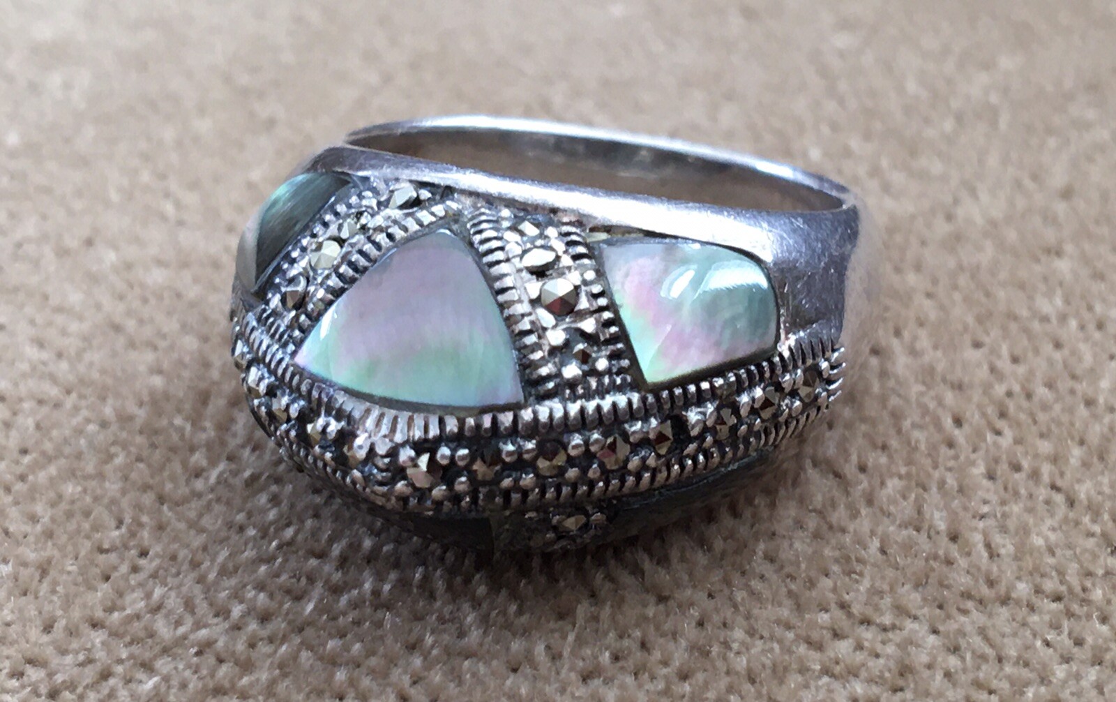 Rare Design Signed Thai 925 Sterling Silver Marcasite… - Gem