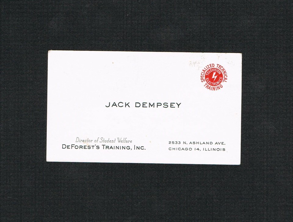 EXTREMELY RARE JACK DEMPSEY autograph personal business card boxer ...