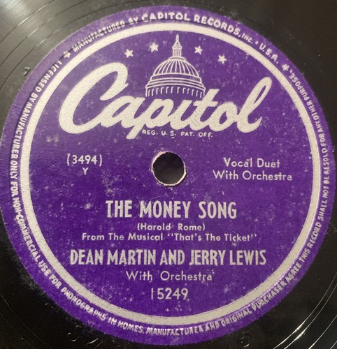 Dean Martin - The Money Song / That Certain Party - Capitol 15249 VG | eBay