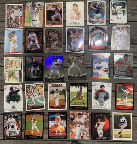 Boston Red Sox 30 Card Lot Topps Bowman Chrome Rookies RC Beckett ...