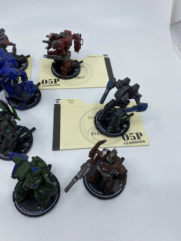 14 Mech Mini's Mechwarrior Miniatures Unique Rare 4 Dossiers Wizkids | eBay