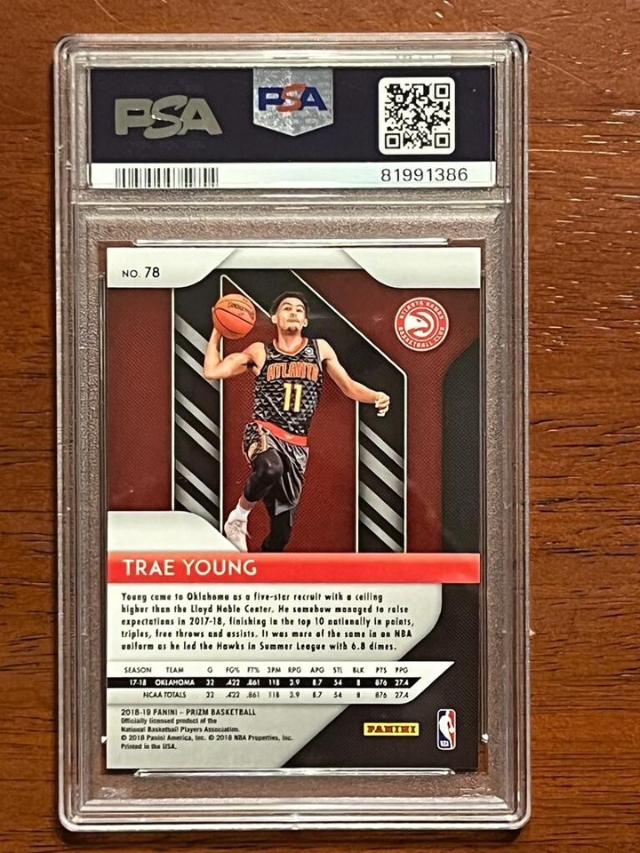 2018-19 Prizm Trae Young Rookie Card RC #78 PSA 9 MINT Hawks | eBay