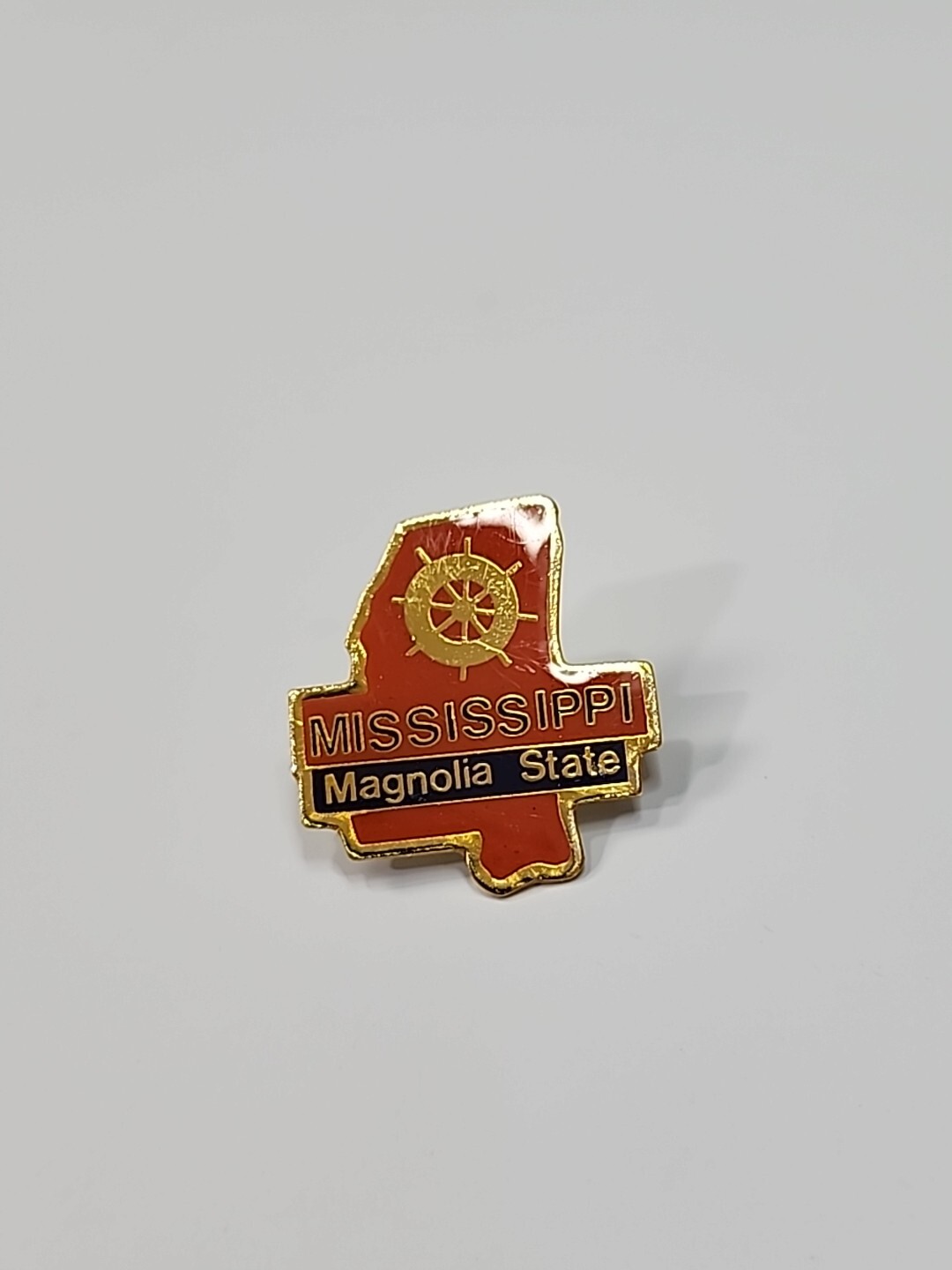 Mississippi Magnolia State Souvenir Lapel Pin Orange With Ships Wheel ...