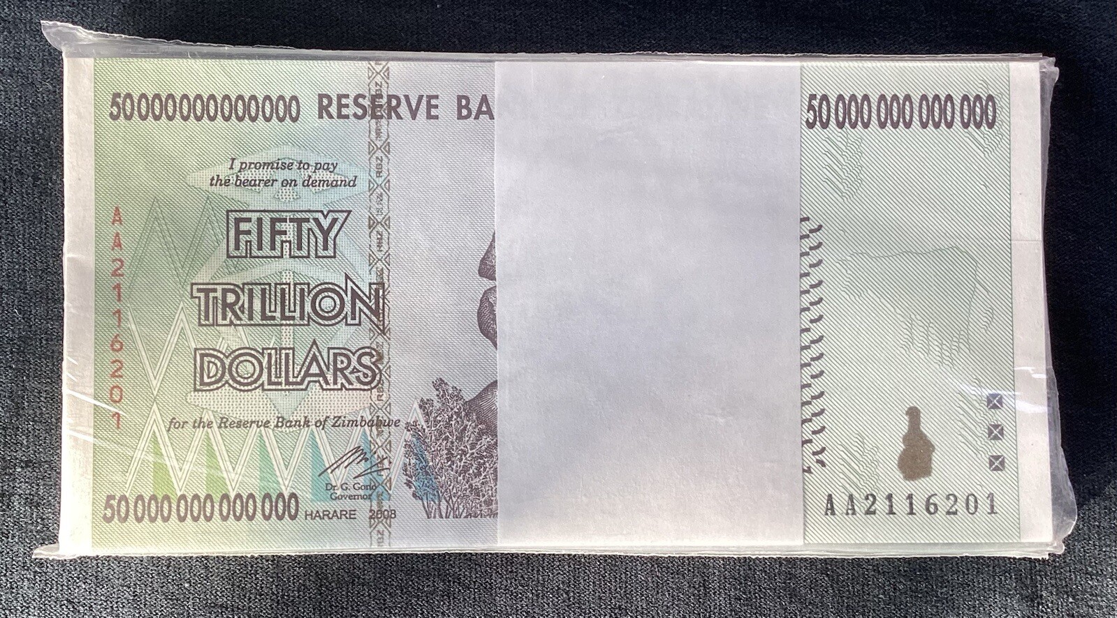2008 AA ZIMBABWE 50 TRILLION PACK Of 50 NEW UNC SEQUENTIAL NOTES | eBay
