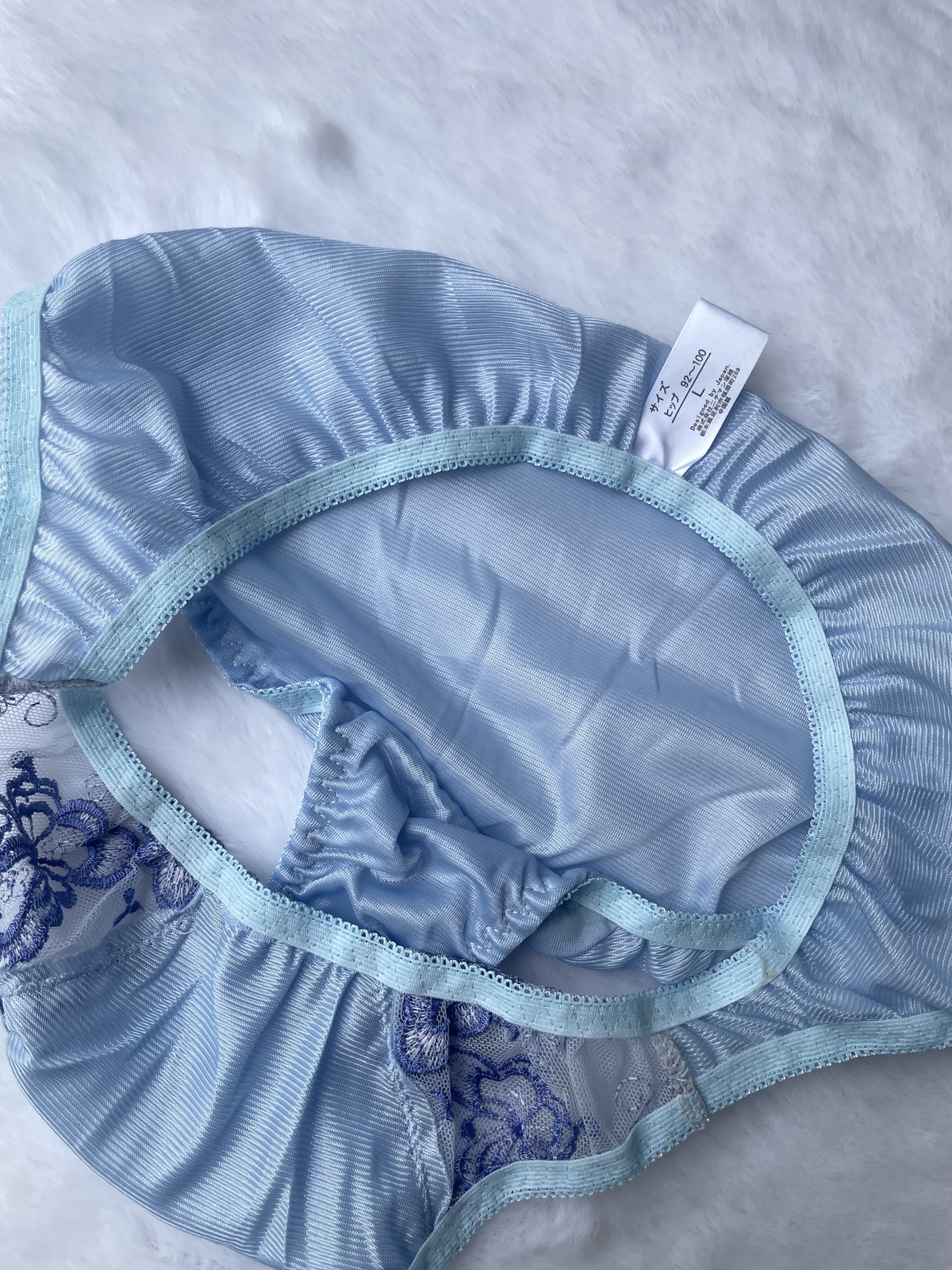 Slippery Blue Nylon Panty Vintage Silky Sissy Bikini Lace Briefs SZ.6 Hip 36-39" | eBay