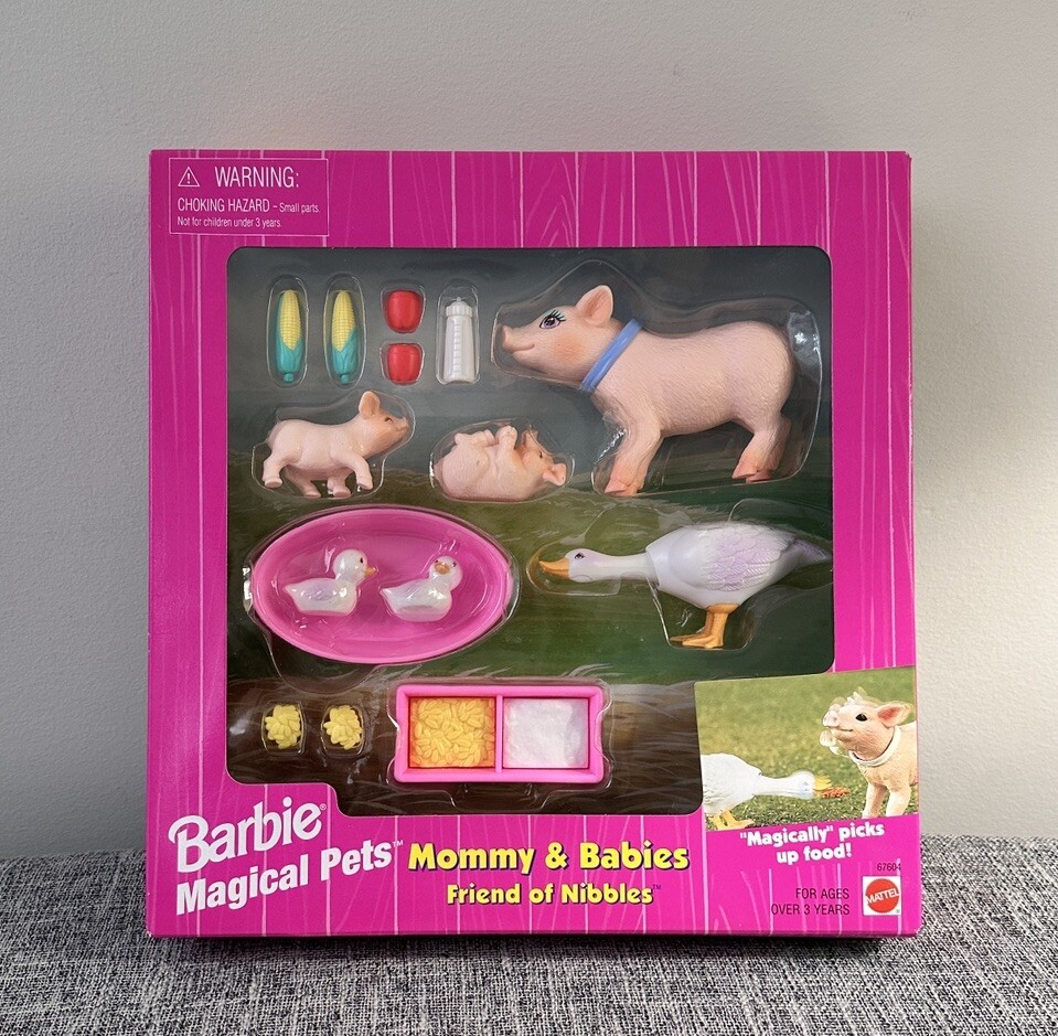 RARE Vintage Barbie Magical Pets Mommy & Babies 1997 Pigs Goose Farm ...