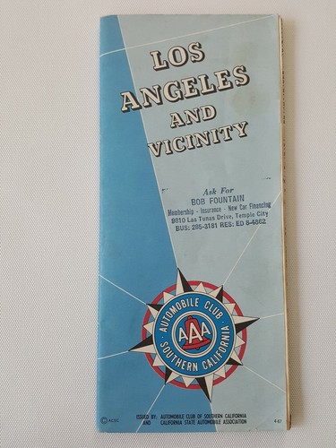 Vintage Los Angeles AAA Southern California State Brochure Map #2334 ...