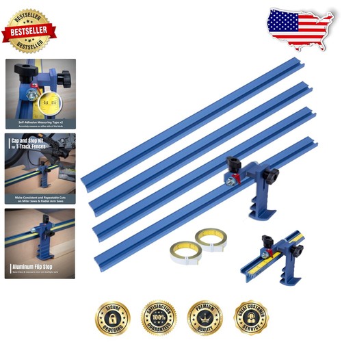 Aluminum Miter Saw Fence Cap & Flip Stop Arm with Tape Measures for ...