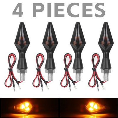 4x Mini Motorcycle Indicators LED Turn Signal Lights Blinkers Amber ...