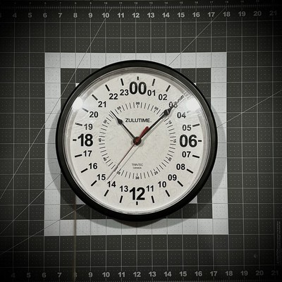 Trintec Canada 10" WHITE Military Time 24 Hour Quartz Wall Clock ZULU ...