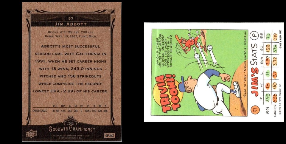 Topps Kids Jim Abbott (2) Card Lot - EXCLUSIVE OFFER – ACT QUICK! | eBay