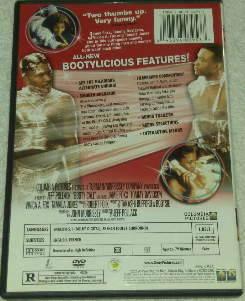 Booty Call DVD, 2004, "The Bootiest" Edition Jamie Foxx , vivica a fox ...