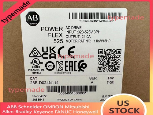 25B-D024N114 AB PowerFlex 525 AC Drive 11kW 15Hp Factory Sealed SER A ...