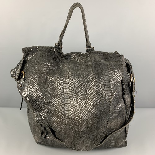 LE CUIR PERDU Noir Or Texturé Cuir Surdimensionné Sac | eBay