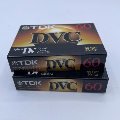 LOT OF 2 TDK Mini DV DVC60 Camcorder Video Cassette Tape Recordable 60 ...