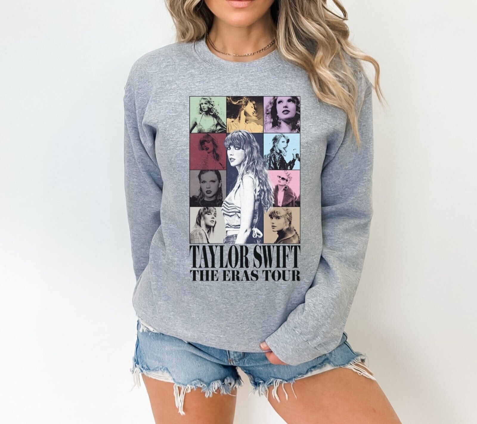 Taylor Swift Eras Tour Sweatshirt Gray, Swiftie Albums Concert Merch ...