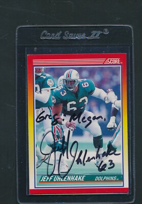 1990 Score #258 Jeff Uhlenhake Dolphins Signed Auto *B9746 | eBay