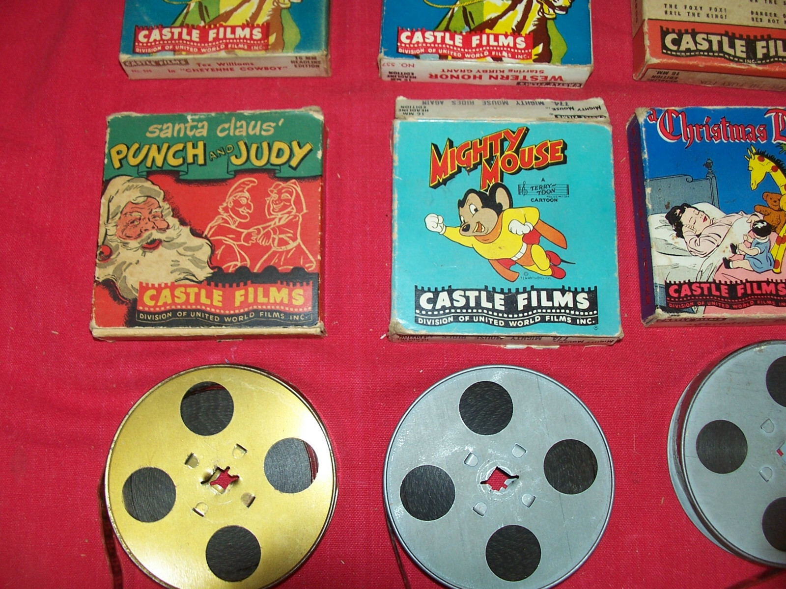 8 Vintage 16mm Castle Films Cartoons Mighty Mouse Kiko Old Western Tex ...