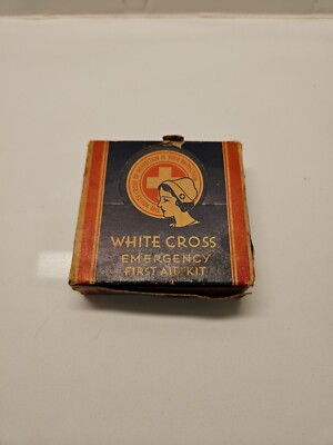 Vintage American White Cross Emergency First Aid Kit Cardboard Box | eBay