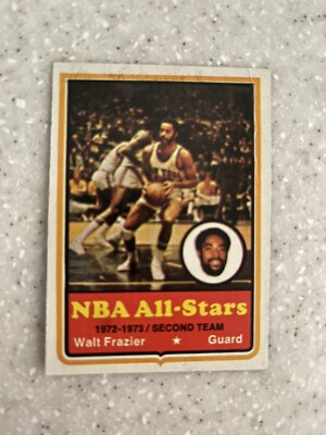 1973-1974 Walt Frazier All Star Topps #10 Basketball Card Blemished Top ...