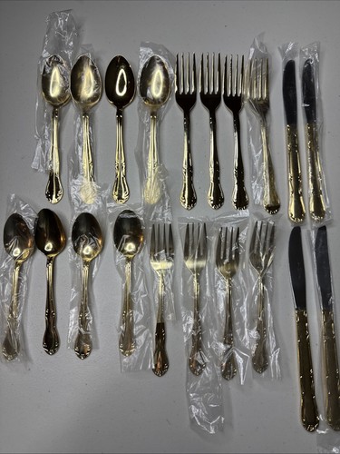 Gold-tone FLATWARE 'ROYAL' Stainless Steel Japan - Service for 4-20 ...