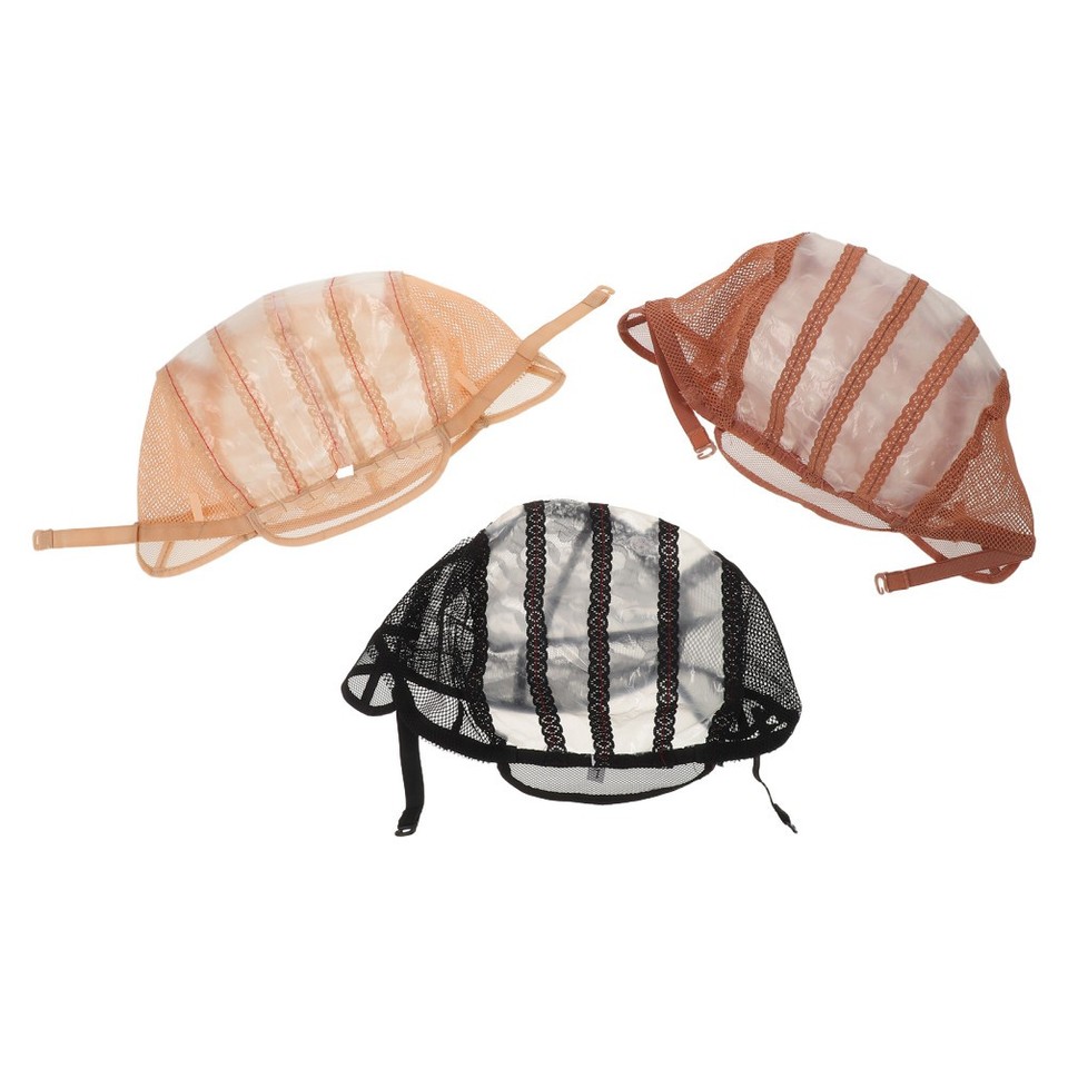 3pcs Wig Cap: Wig Elastic Mesh Net Cap - Adjustable Lace Dome Nets For ...