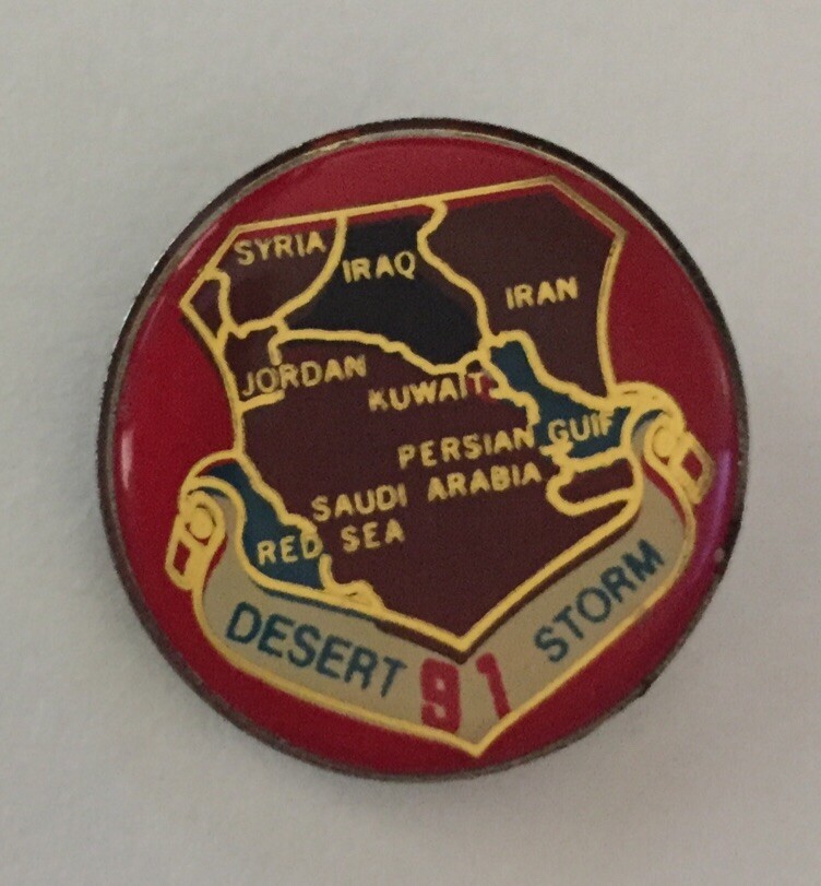 Rare Round Desert Storm Lapel Pin - Vintage 1991 Middle East USA ...