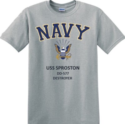 USS SPROSTON *DD-577 *DESTROYER*NAVY EAGLE*T-SHIRT.OFFICIALLY LICENSED ...
