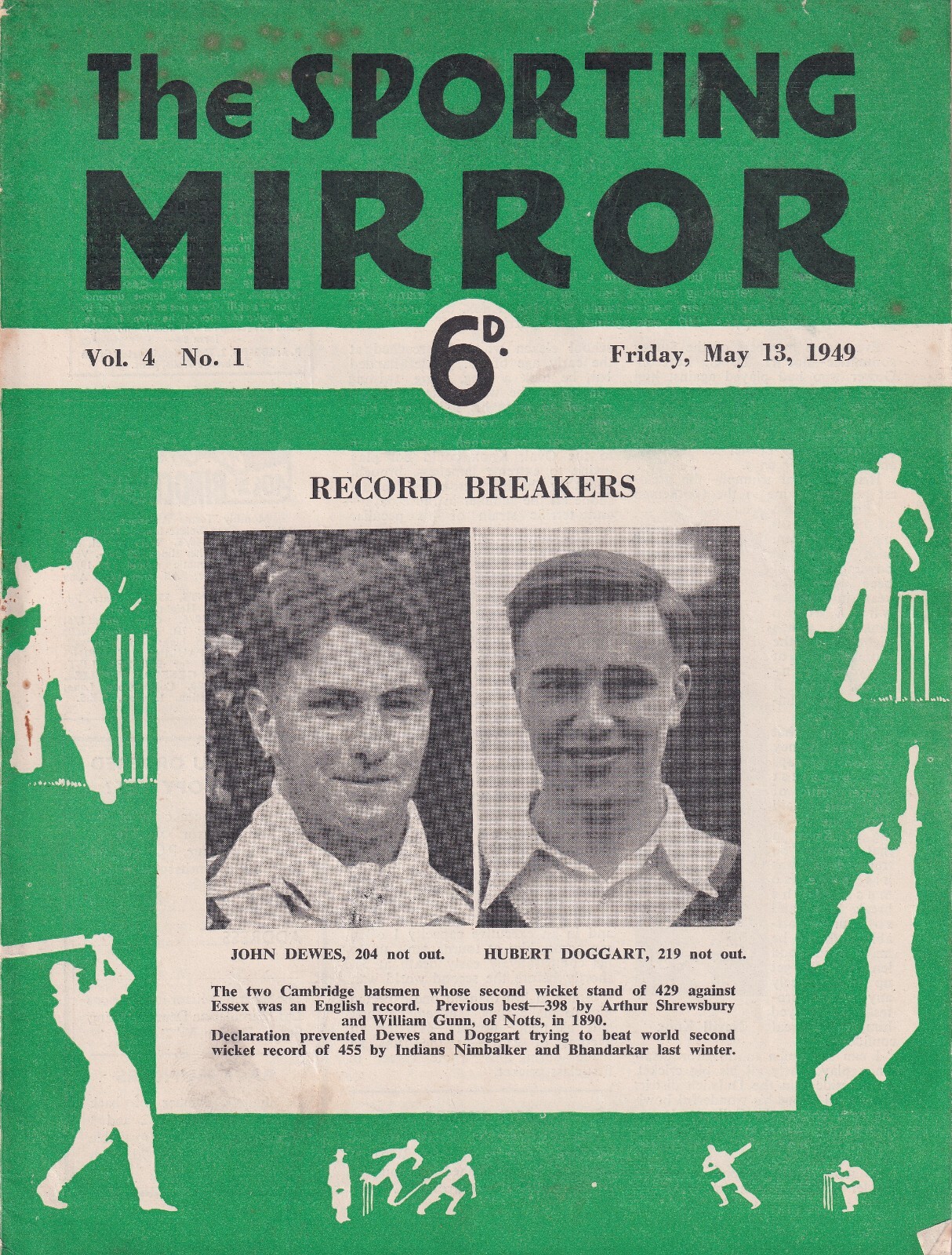 Sport Magazine - THE SPORTING MIRROR - Volume 4 No 1 Record Breakers ...