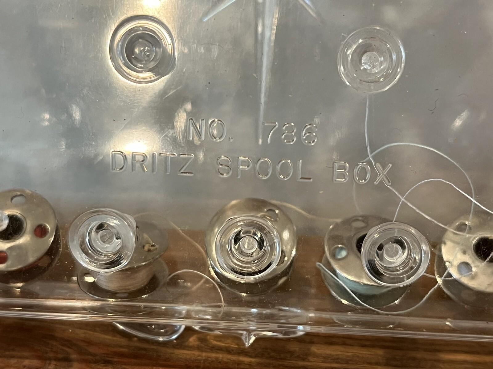 MCM Dritz Spool Box No 786 Starburst Acrylic Clear Sewing Box | eBay