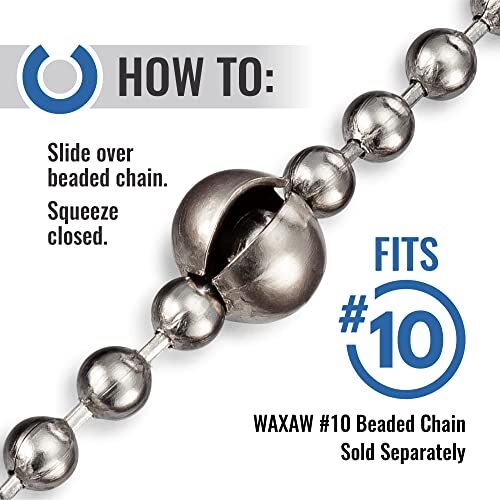 Bead Chain Stop10.0mm 12 Pack Extra Large for #10 Beaded Ball Chain ...