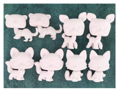 Custom LPS Toy White Bases, 8PCS lps White Molds Paint DIY LPS Toys ...