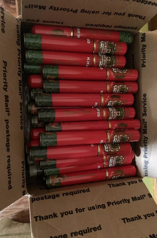 Lot of 4 ARTURO FUENTE Metal Cigar Tube Case Humidor Spanish Ceder ...