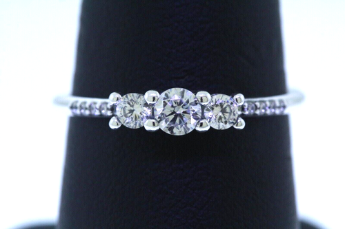 New Pandora Sterling Silver Clear Three-Stone Ring 196242CZ | eBay