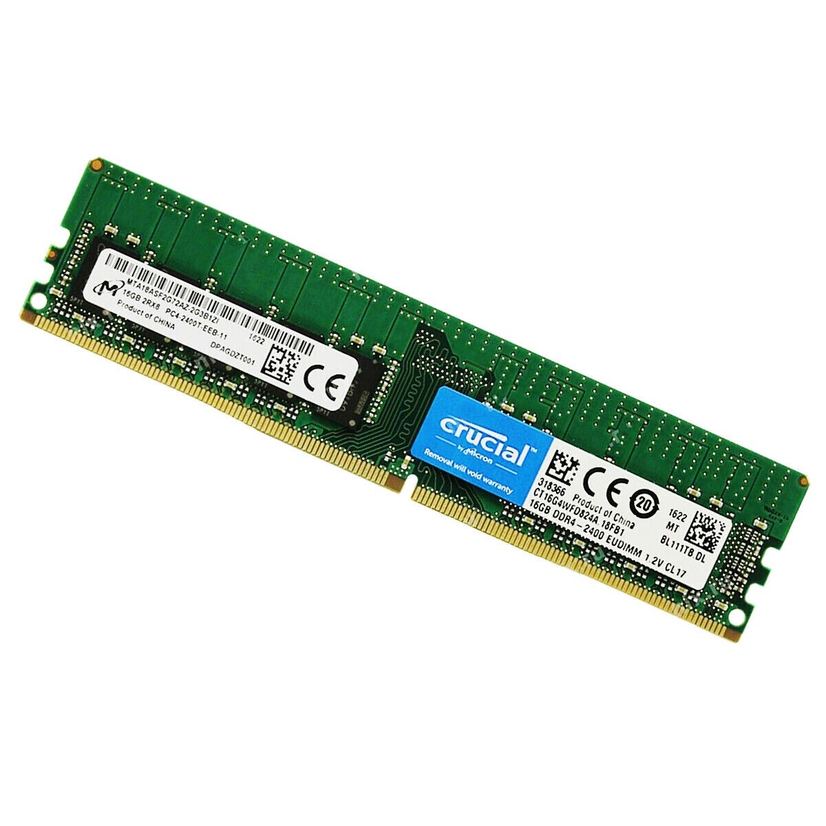 Crucial 16GB 2400MHz 288-pin DIMM DDR4 RAM Memory Module (CT16G4WFD824A ...