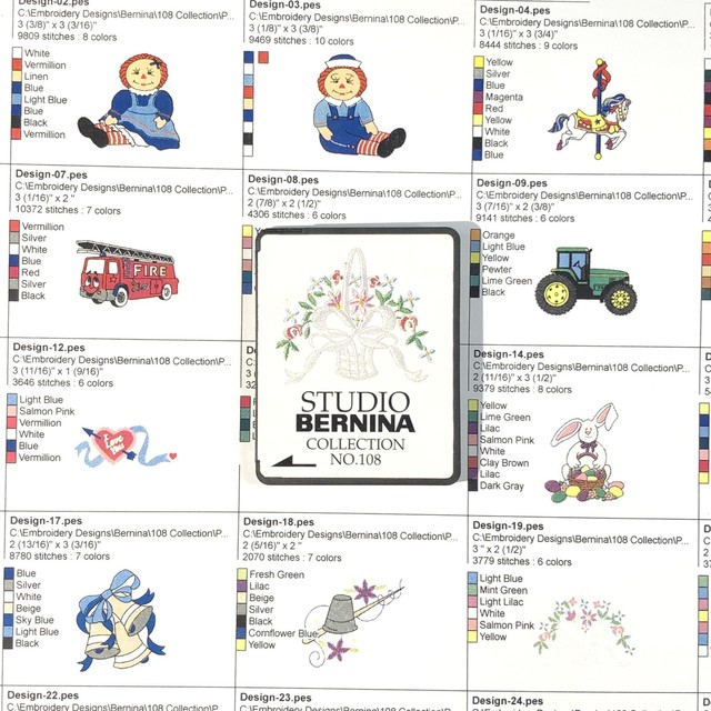 Studio BERNINA Embroidery Memory Card 108 for Deco Brother Baby Lock ...